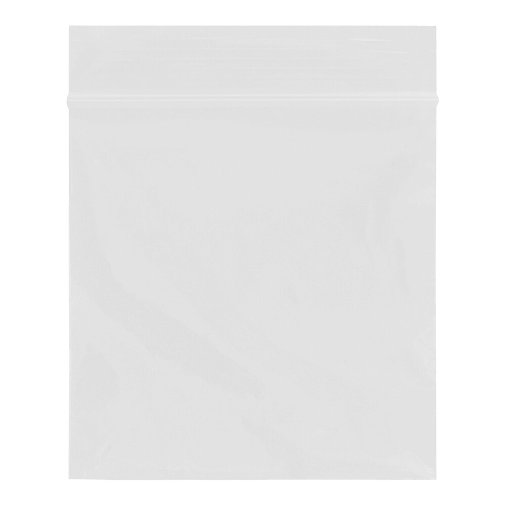 Lavex 3" x 5" 2 Mil White Reclosable Polyethylene Bag - 1,000/Case