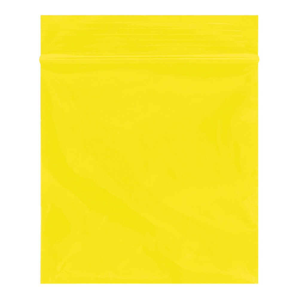 Lavex 8" x 10" 2 Mil Yellow Reclosable Polyethylene Bag - 1,000/Case