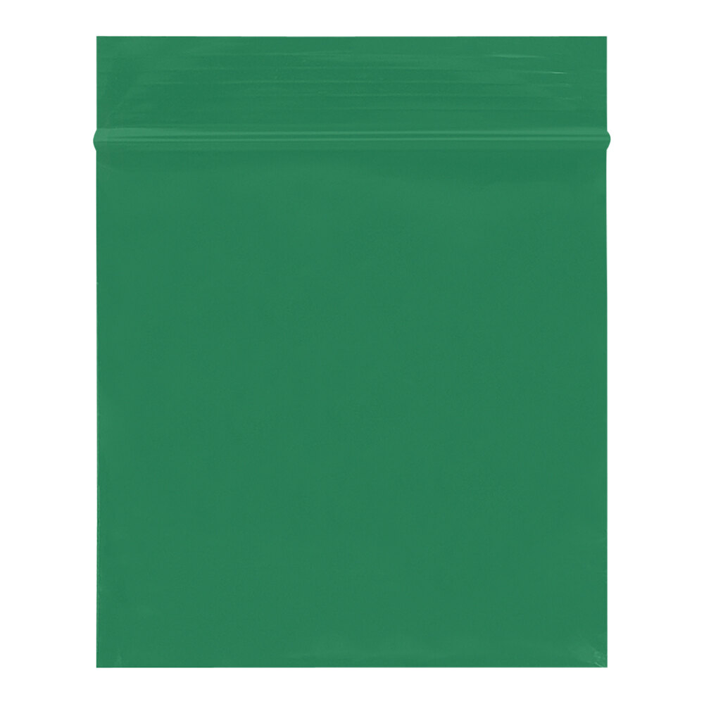 Lavex 3" x 5" 2 Mil Green Reclosable Polyethylene Bag - 1,000/Case