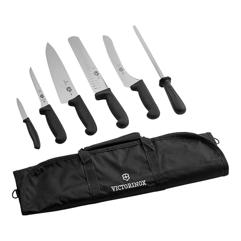 Victorinox 7-Piece Fibrox Knife Set with 10" Chef Knife and Polyester ...