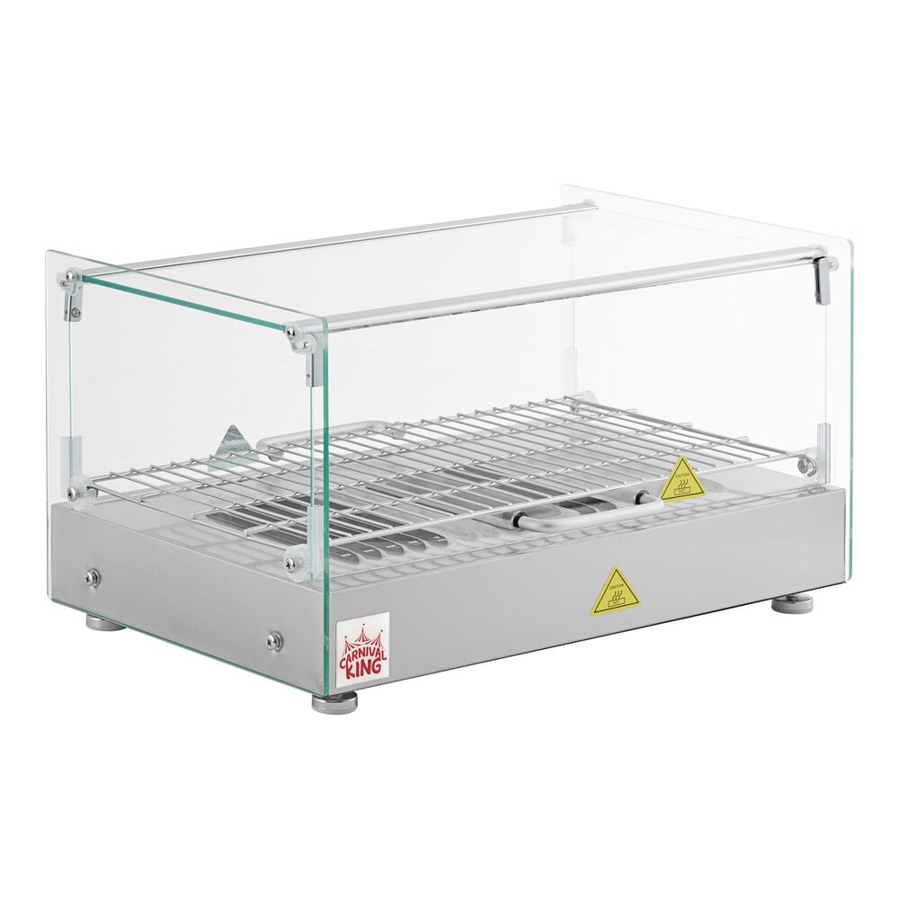 Carnival King HDSG1A Silver Square Glass Full Service Hot Food Display ...