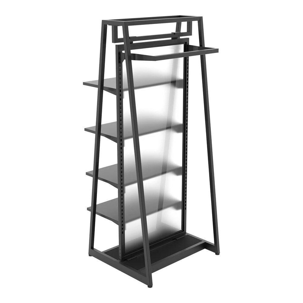 Econoco Aspect 24" x 62" Glossy Black Double-Sided A-Frame Outrigger ...