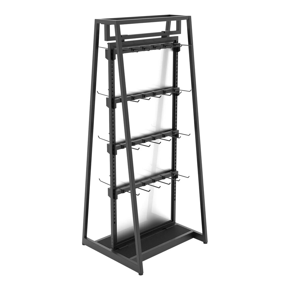 Econoco Aspect 24" x 62" Glossy Black Double-Sided A-Frame Outrigger ...