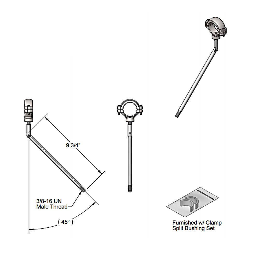 T&S 016449-40 Upper Support Rod Assembly with PVC Bushing