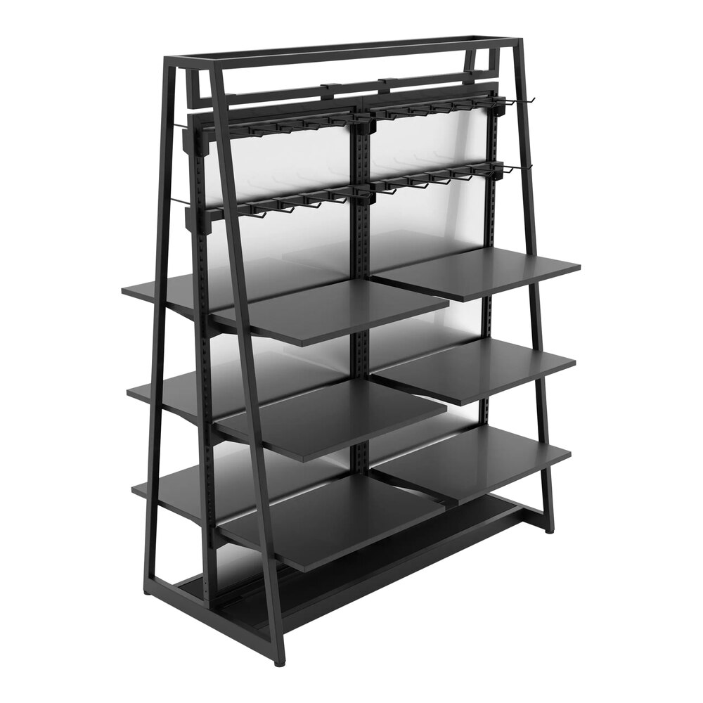 Econoco Aspect 48" x 62" Glossy Black Double-Sided A-Frame Outrigger ...