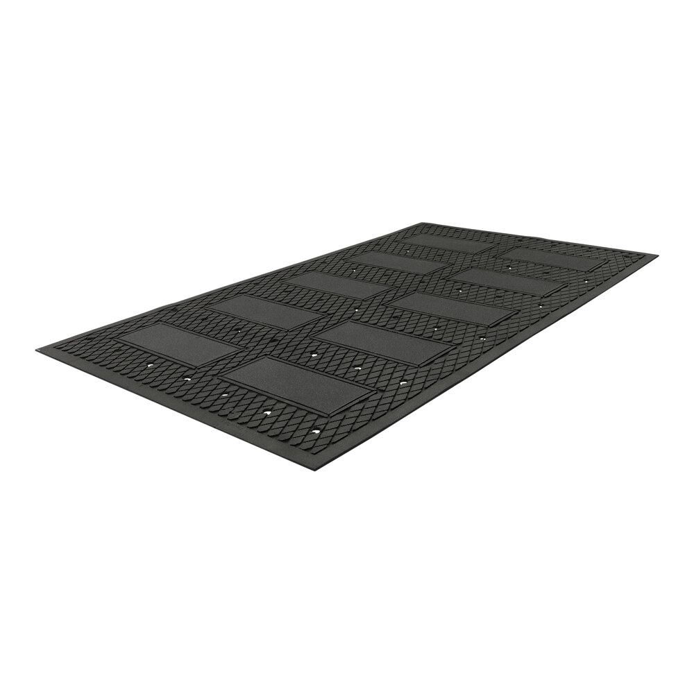 M+A Matting Traction Tread Grit 51135100 3' x 5' Black Rubber Floor Mat ...