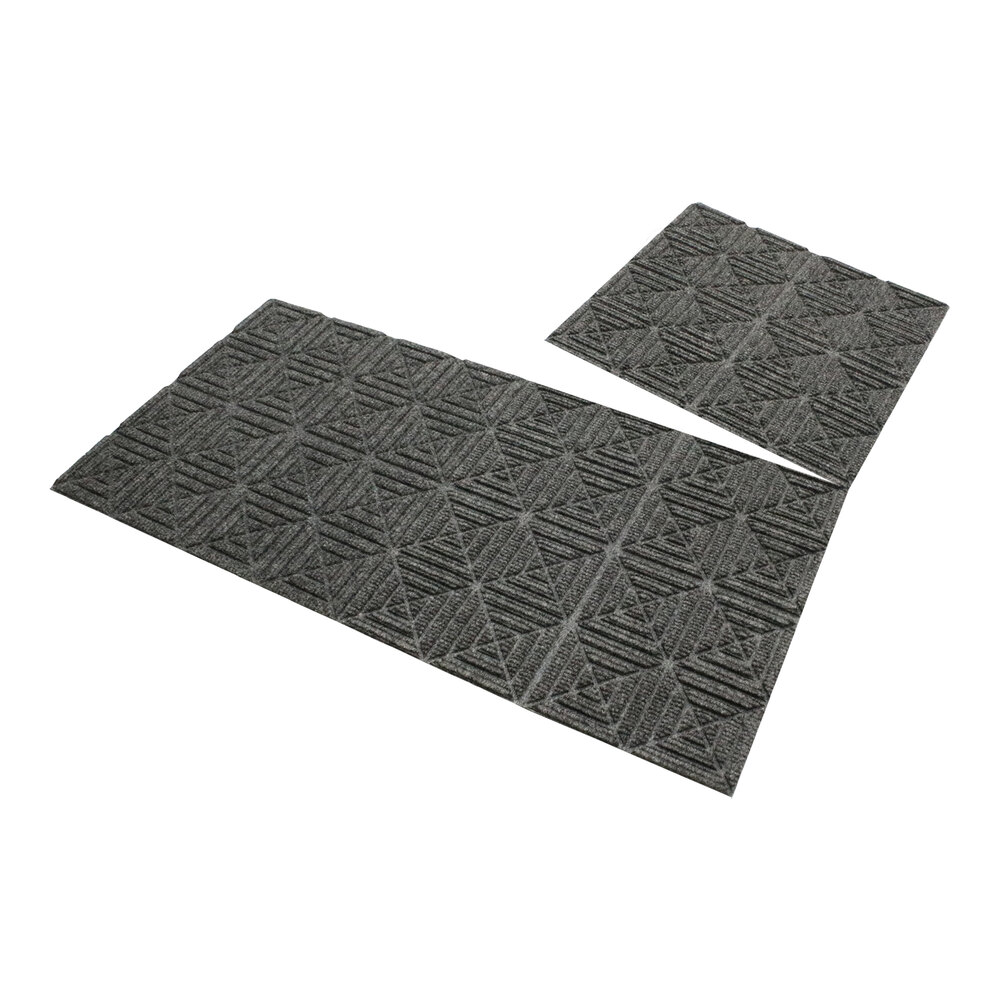 M+A Matting WaterHog Max 22157314000 18" x 18" Geometric Gray Ash Mat ...