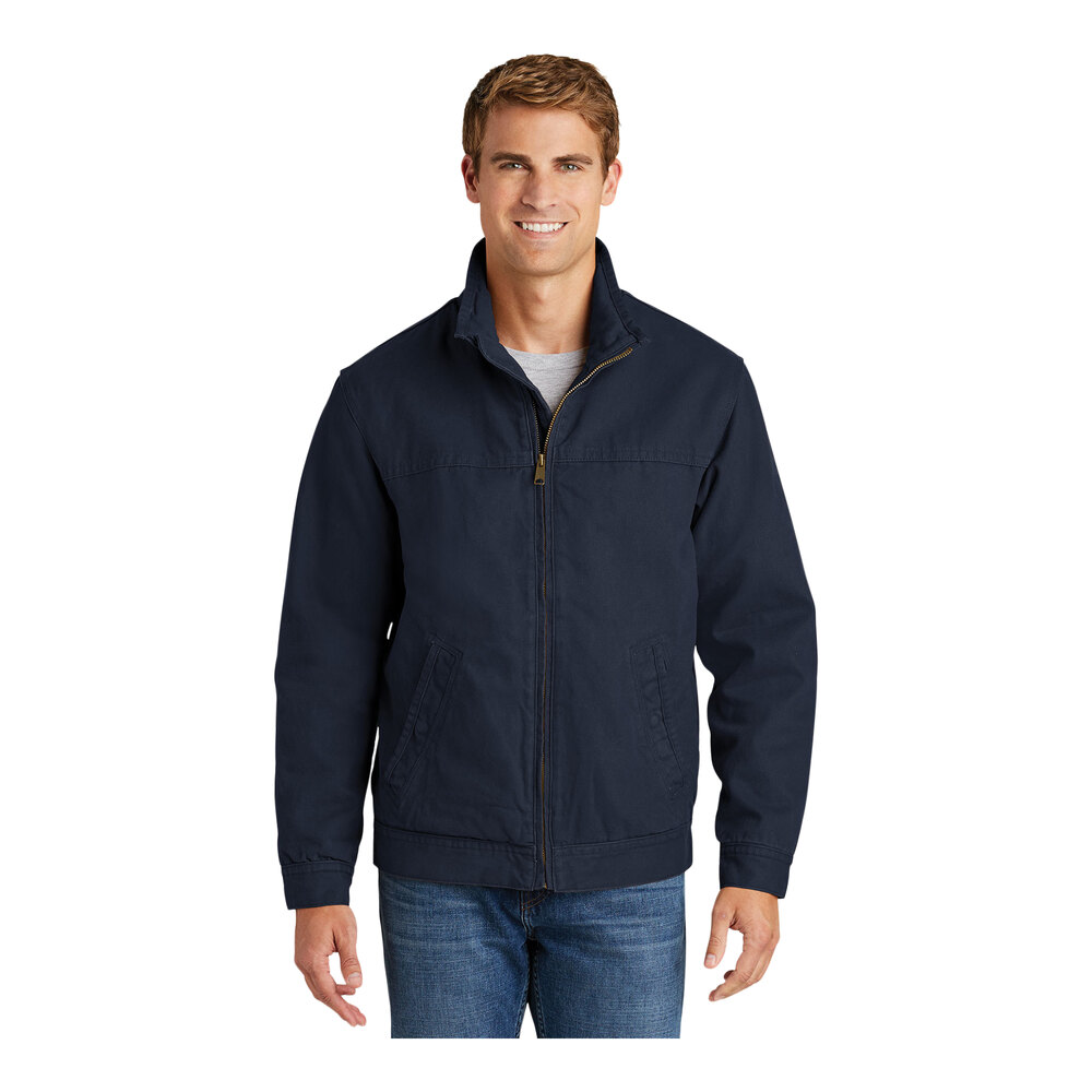 CornerStone CSJ40 Unisex Customizable Navy Washed Duck Cloth Flannel ...