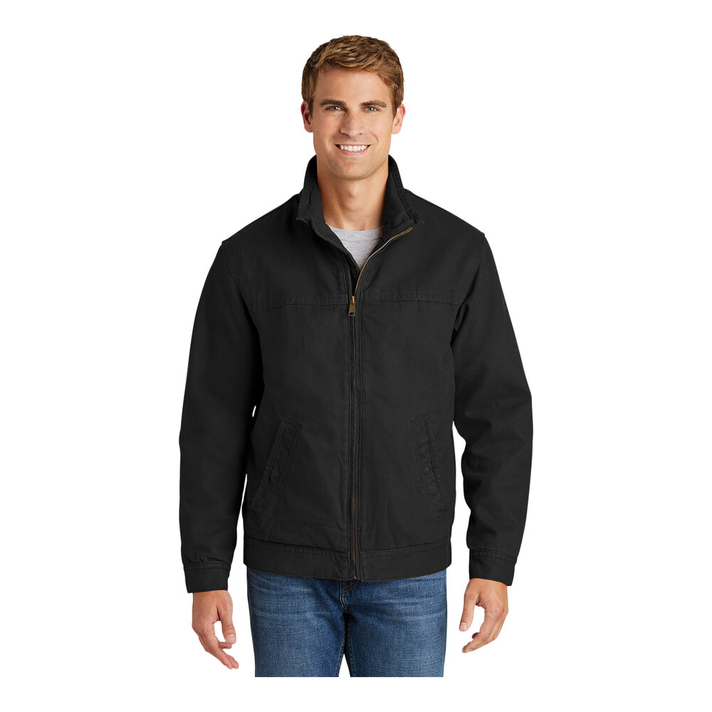 CornerStone CSJ40 Unisex Customizable Black Washed Duck Cloth Flannel ...