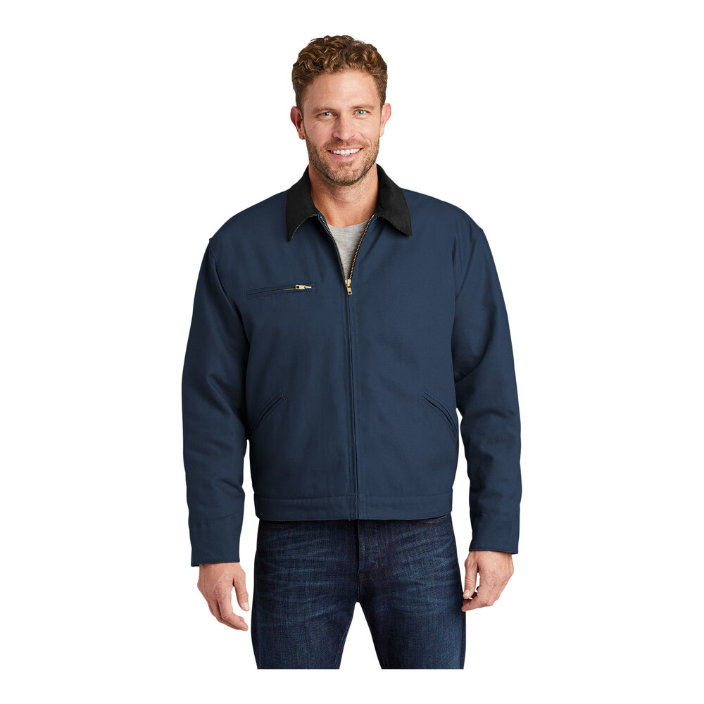 CornerStone J763 Unisex Customizable Navy Duck Cloth Work Jacket with ...
