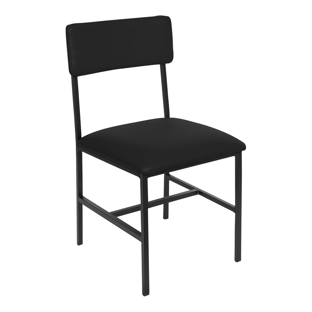 BFM Seating Meghan Black Powder-Coated Steel Customizable Side Chair ...