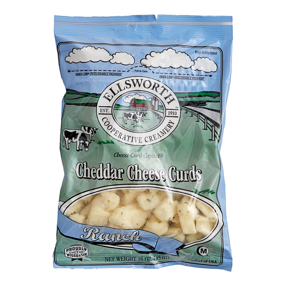 Ellsworth Cooperative Creamery Ranch Cheddar Cheese Curds 16 oz. - 8/Case