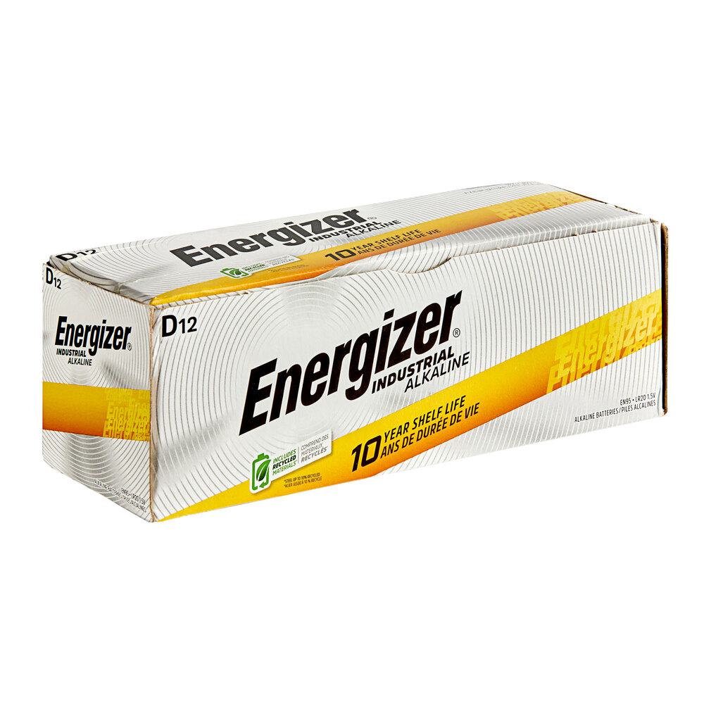 Energizer Industrial D 1.5V Alkaline Battery EN95 - 12/Pack
