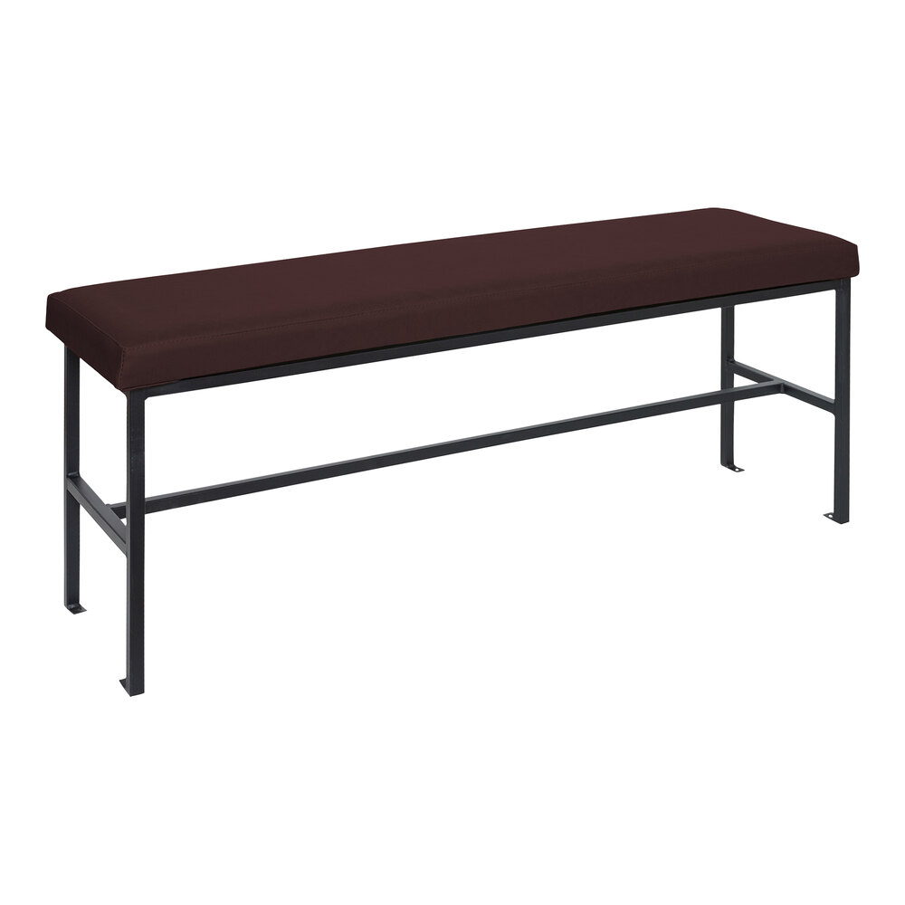 BFM Seating Meghan Black Powder-Coated Steel Customizable Bench with ...