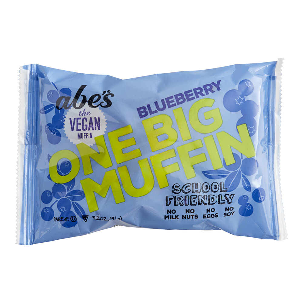 Abe's One Big Muffin Individually Wrapped Vegan Blueberry Muffin 3.2 oz ...