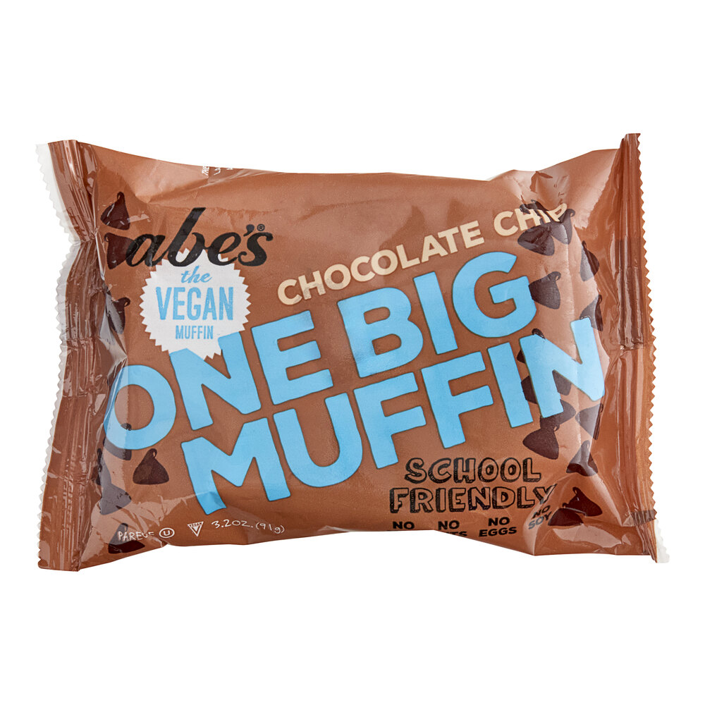 Abe's One Big Muffin Individually Wrapped Vegan Chocolate Chip Muffin 3 ...