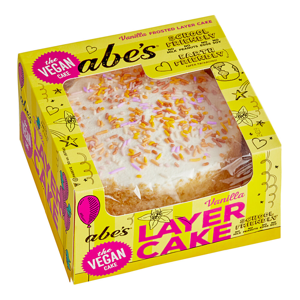 Abe's Vegan Vanilla-Frosted Layer Cake 6" - 2/Case