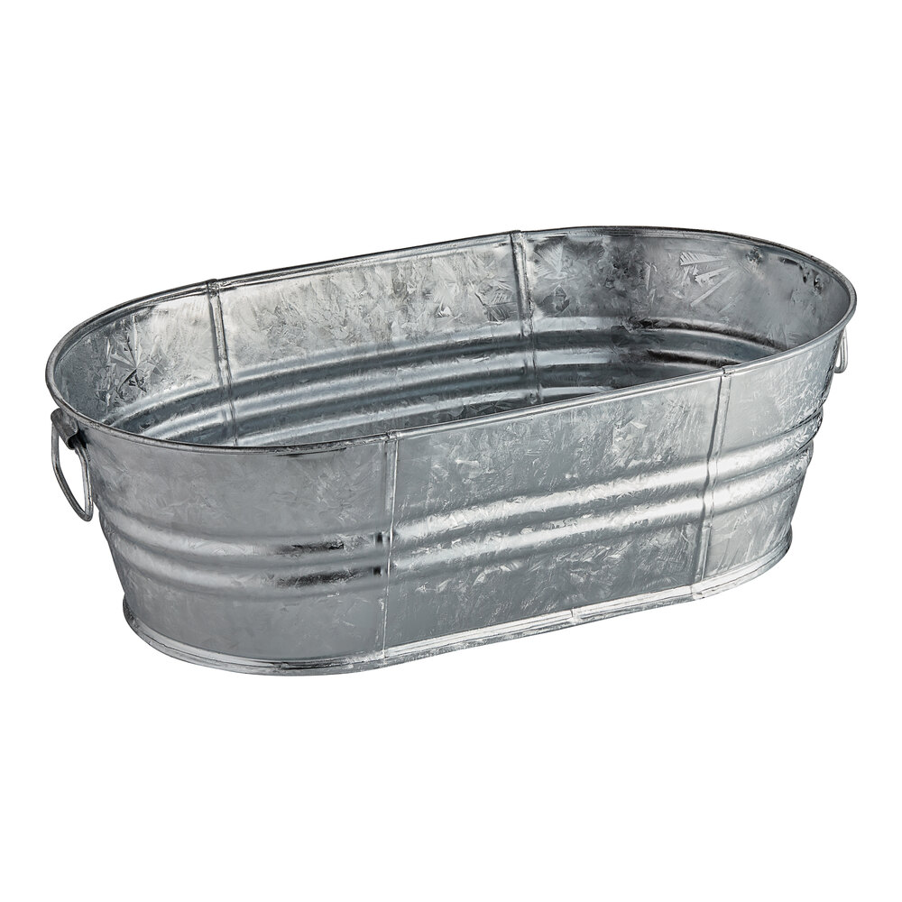 Behrens 12 1/2" x 21" x 7 3/4" Hot-Dipped Steel Oval Tub 0-0V