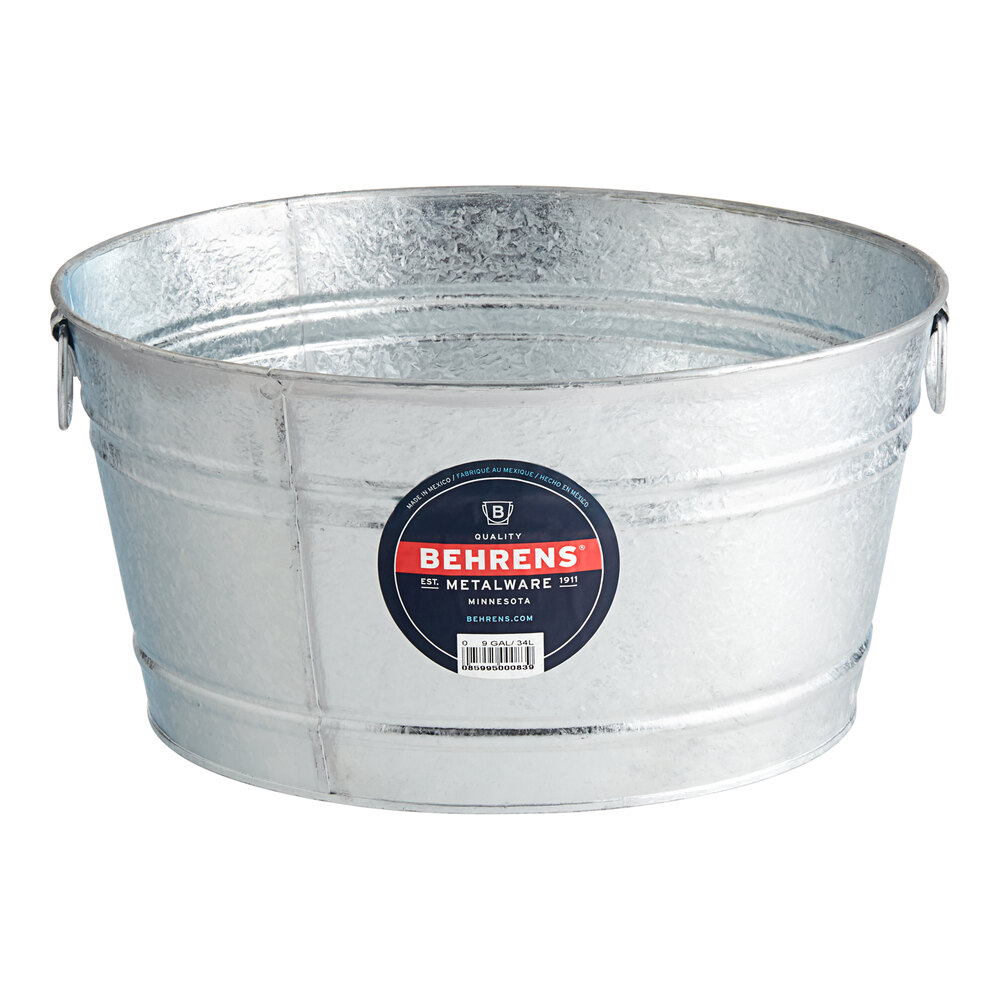 Behrens 18 1/4" x 9" Hot-Dipped Steel Round Tub 0B