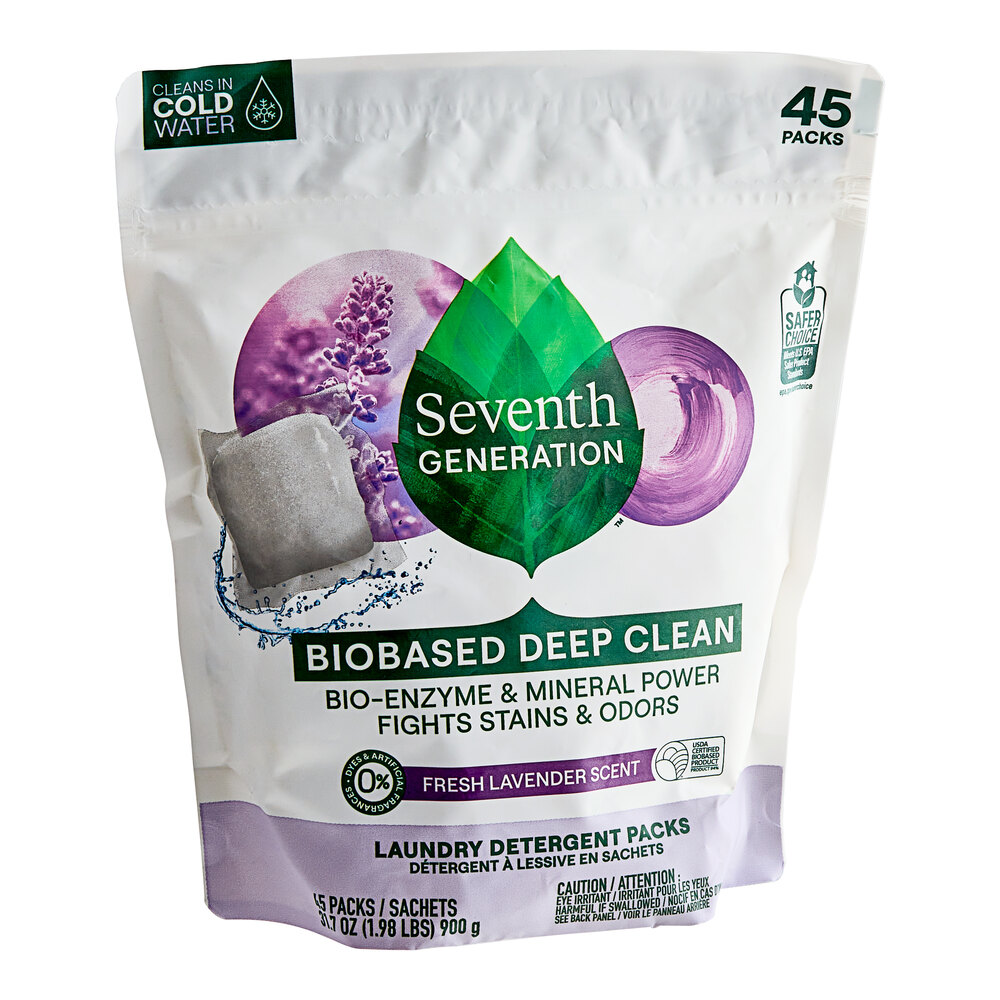 Seventh Generation 10732913452733 45-Count Lavender Laundry Detergent Packs