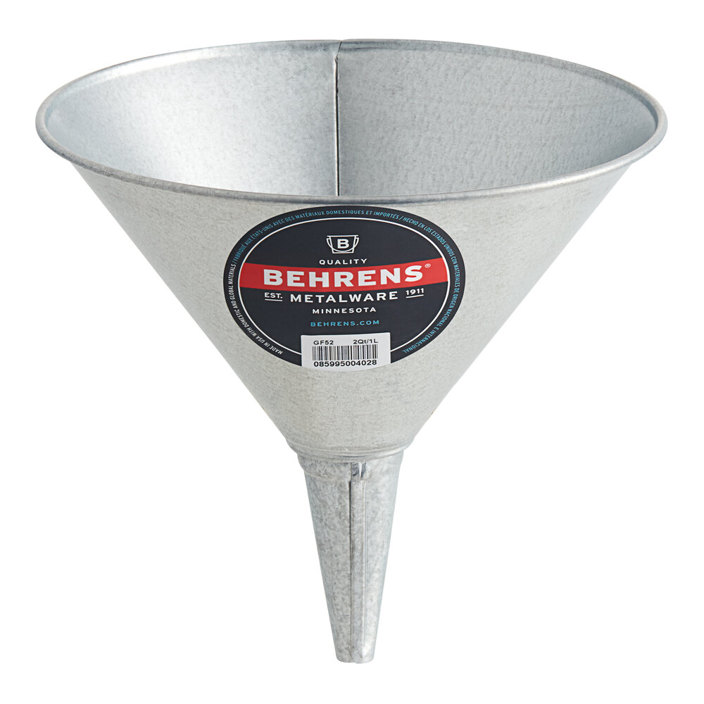 Behrens 2 Qt. Galvanized Steel Funnel with Brass Screen GF52