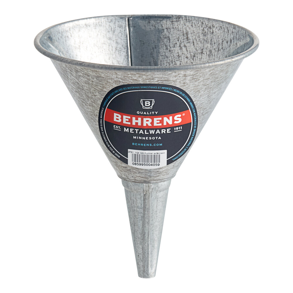 Behrens 1 Qt. Galvanized Steel Funnel with Brass Screen GF51