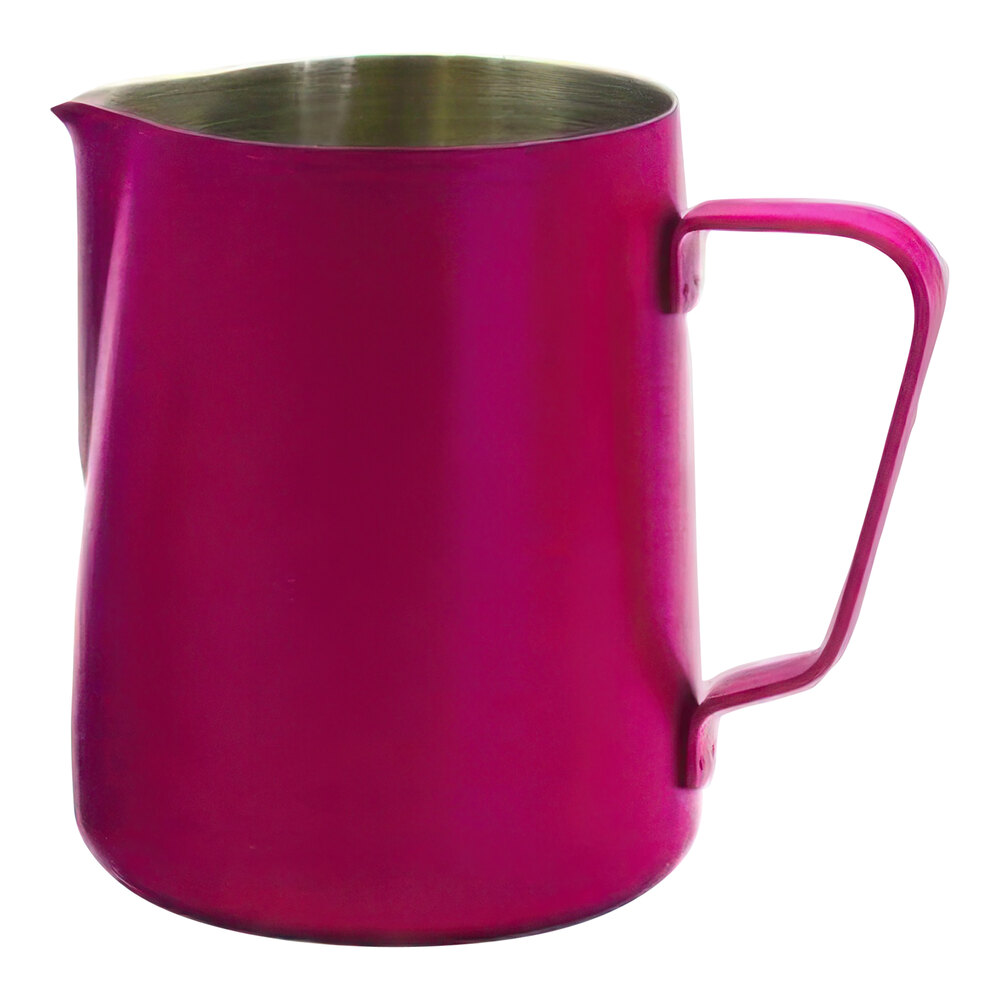 Rhino Coffee Gear Classic 15 oz. Barbie Pink Stainless Steel Milk ...