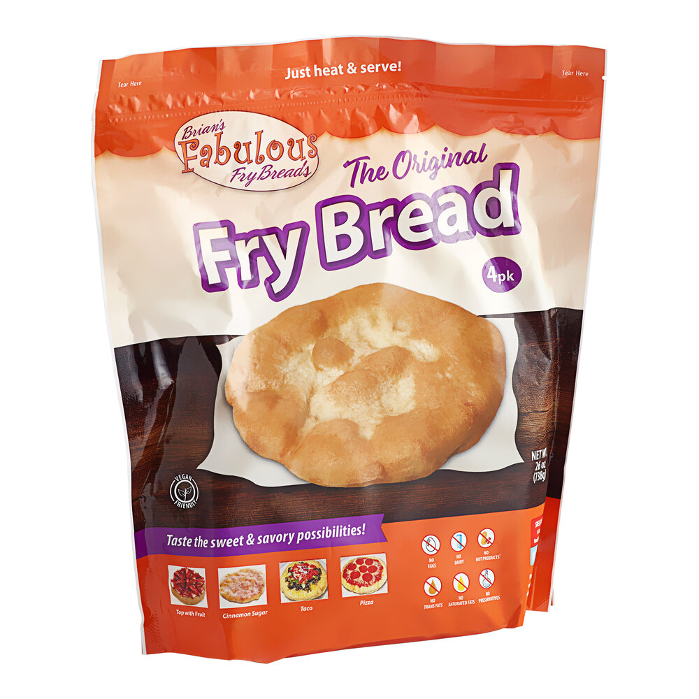 Brian's Fabulous FryBreads 8 1/2" Large Fry Bread 4-Count - 8/Case