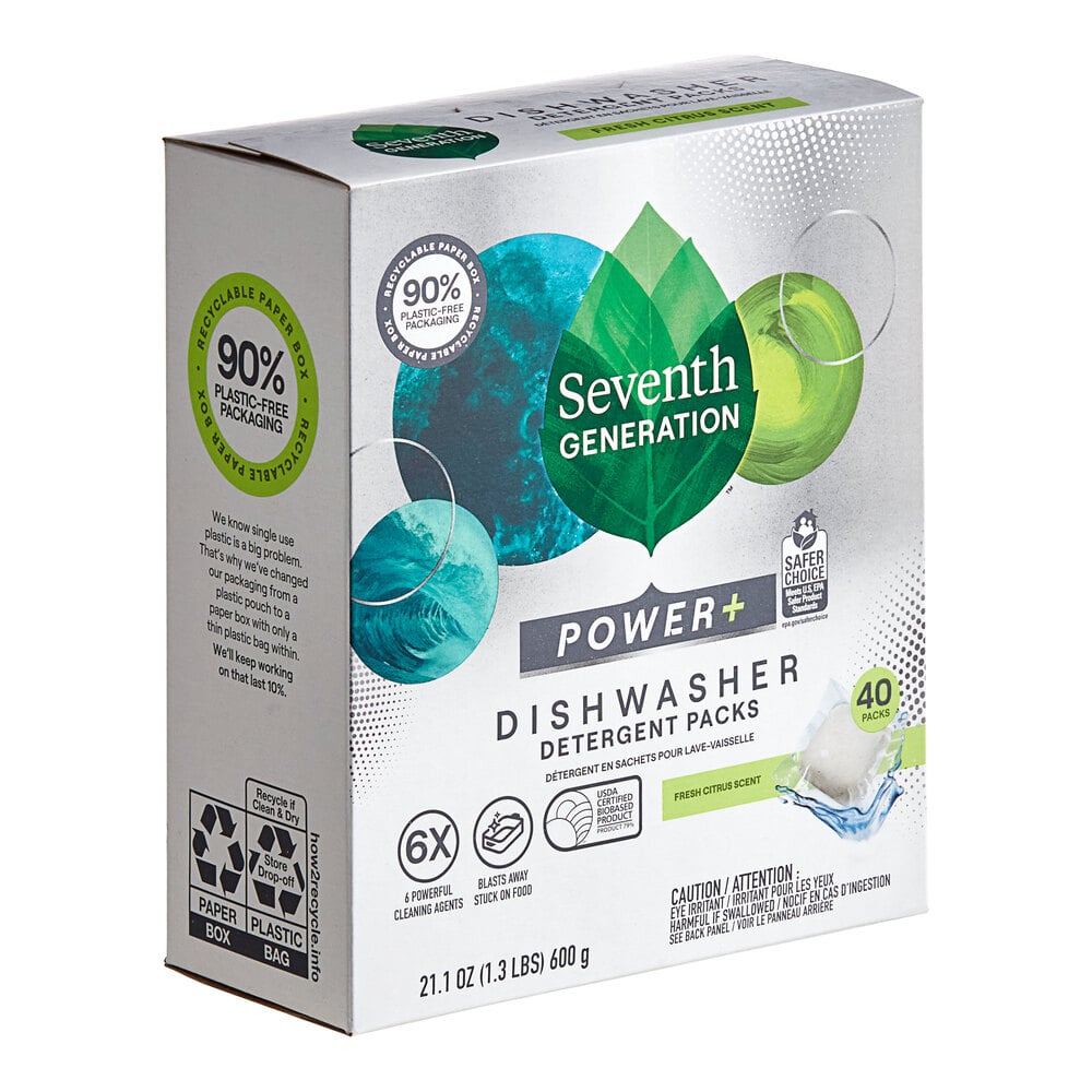Seventh Generation Free & Clear 10732913451798 40-Count Dishwasher ...