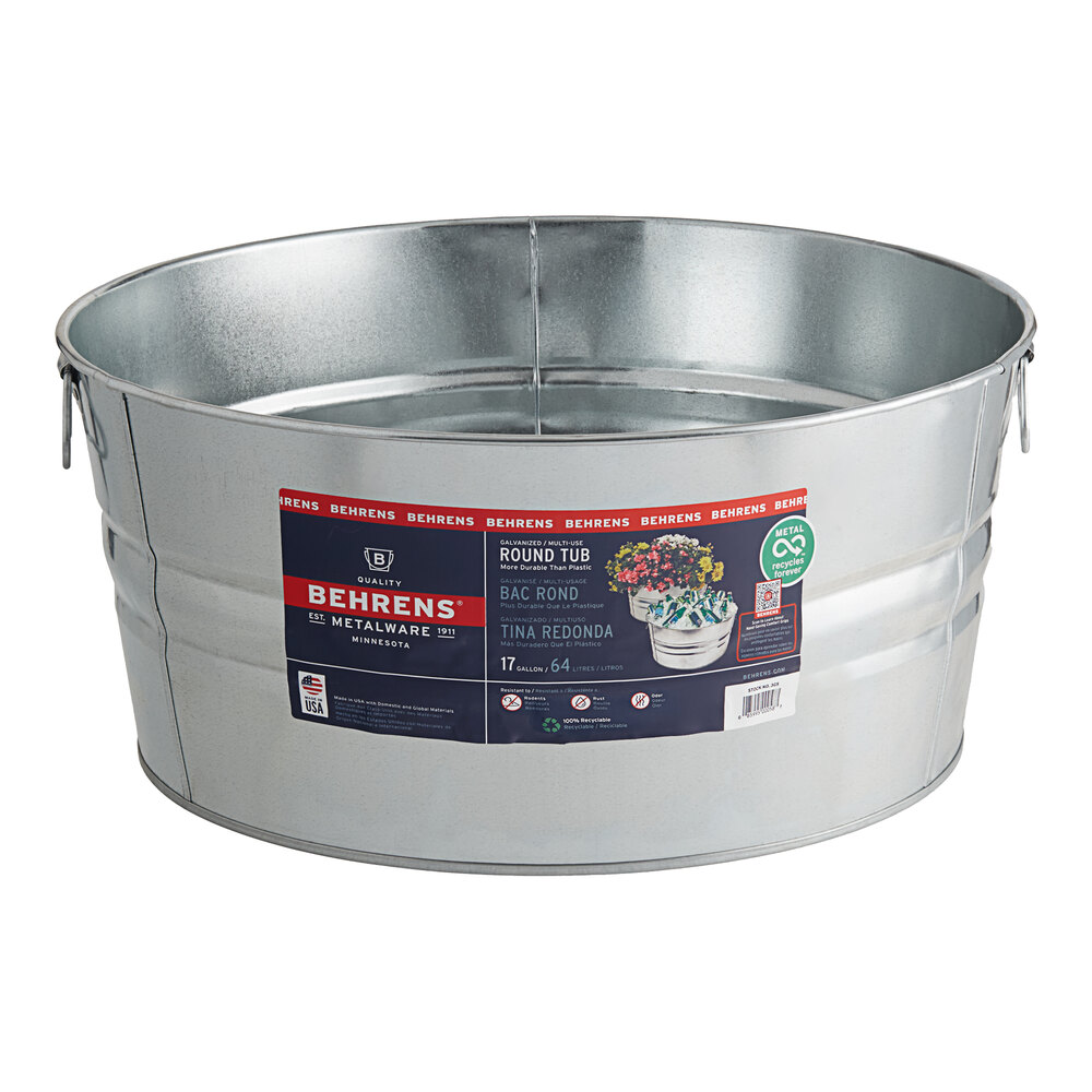 Behrens 24" x 11" Galvanized Steel Round Tub 3GS