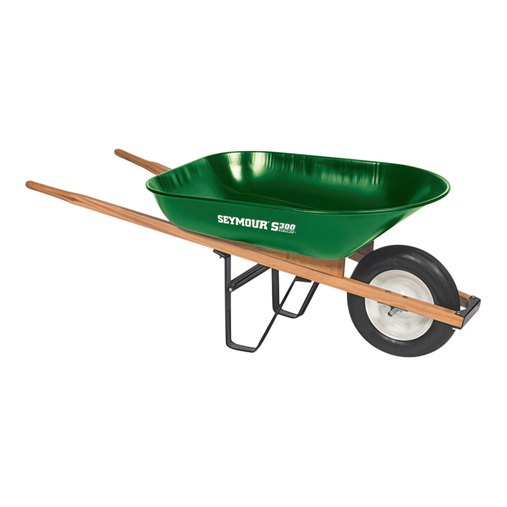 Seymour Midwest S300 DuraLite 4 Cu. Ft. Steel Wheelbarrow with Hardwood ...