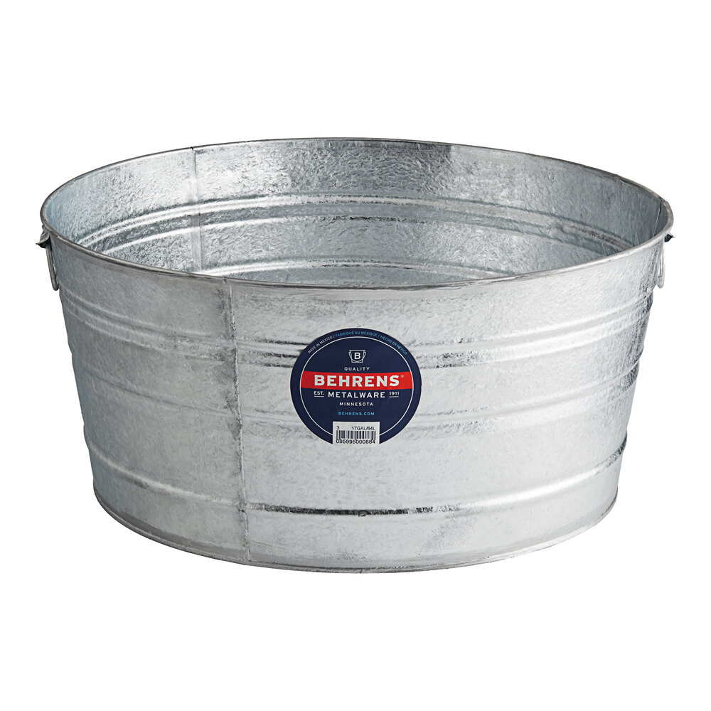 Behrens 24 1/4" x 11 1/2" Hot-Dipped Steel Round Tub 3B