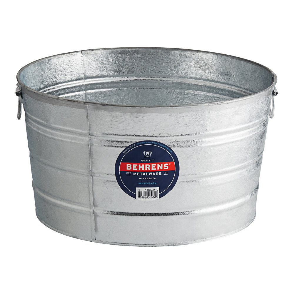 Behrens 20 1/4" x 11" Hot-Dipped Steel Round Tub 1B