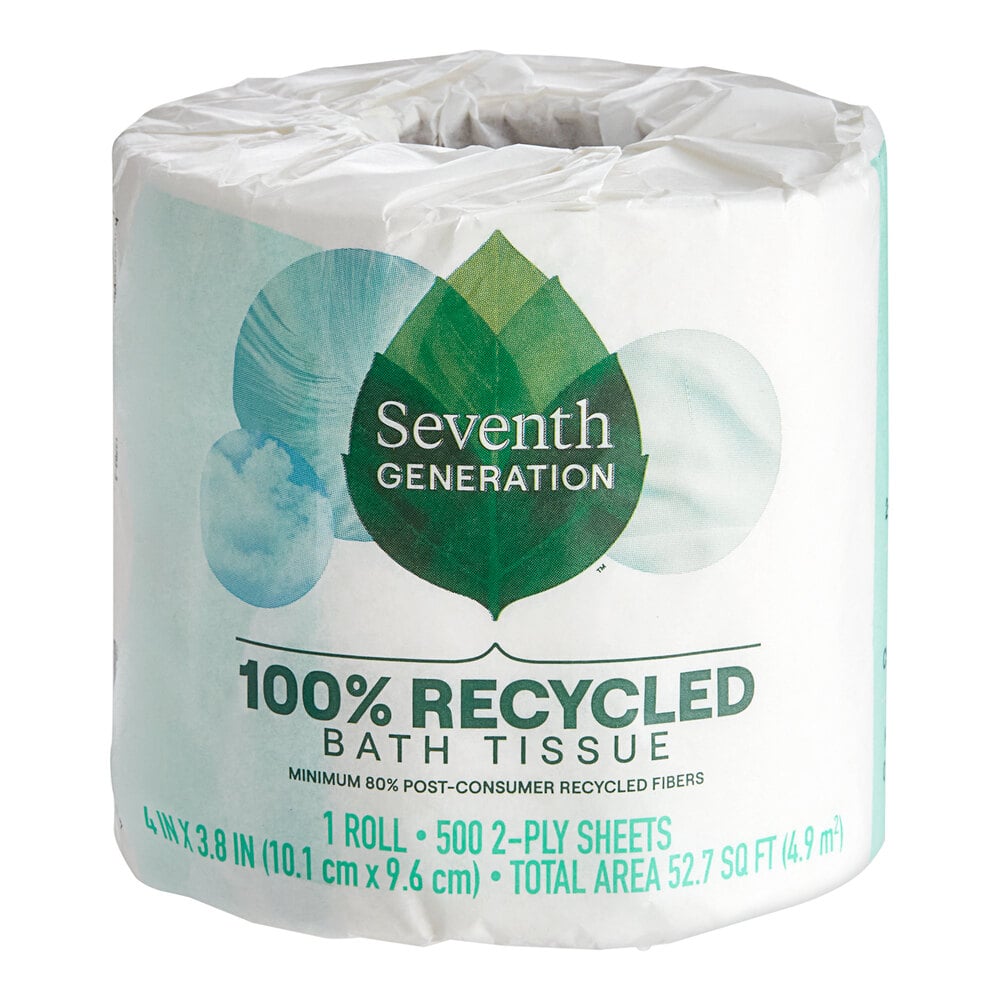 Seventh Generation 4" x 4" 2-Ply 500 Sheet Toilet Tissue Roll - 60/Case
