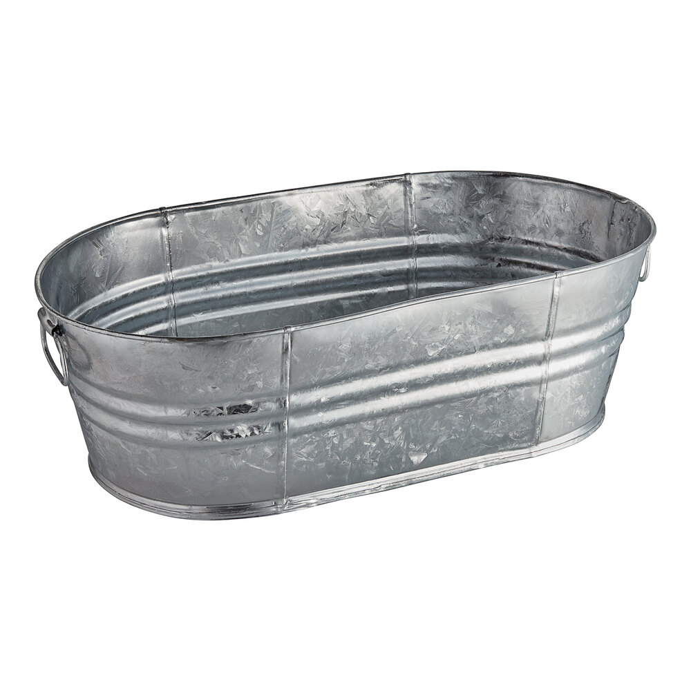 Behrens 13 1/2" x 24 1/4" x 8 1/2" Hot-Dipped Steel Oval Tub 1-0V