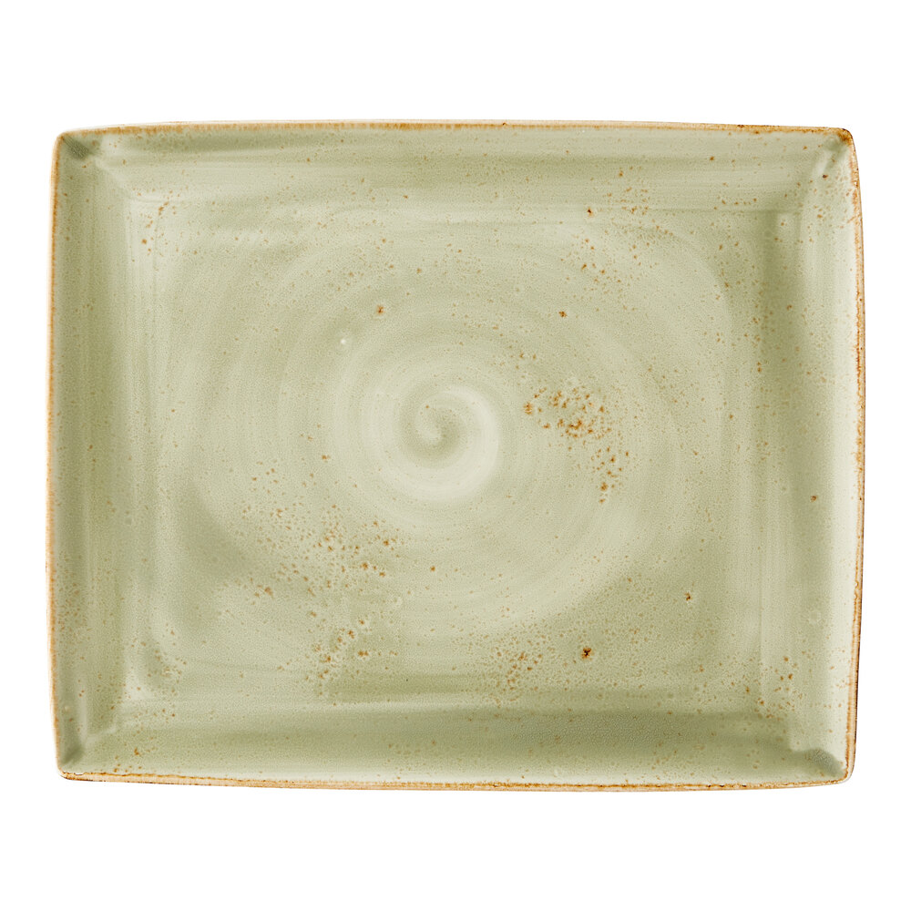 Steelite Performance Craft 13 1/2" x 10 5/8" Green Rectangular Tray - 6 ...
