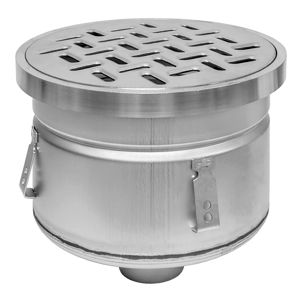 BLUCHER BFD-446 12" Stainless Steel Round Top Sanitary Floor Drain with ...
