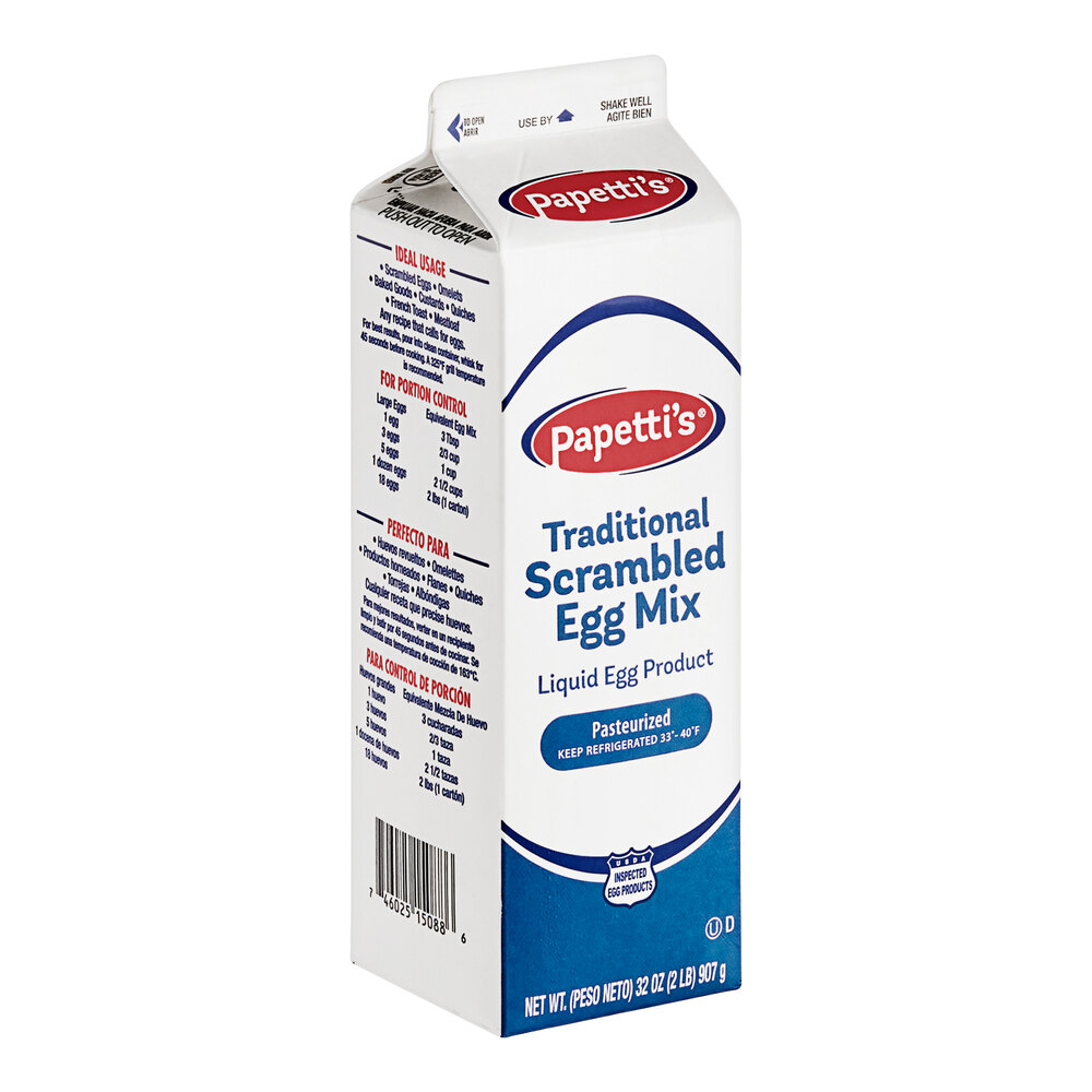 Papetti's Liquid Scrambled Egg Mix with Milk 2 lb. - 15/Case