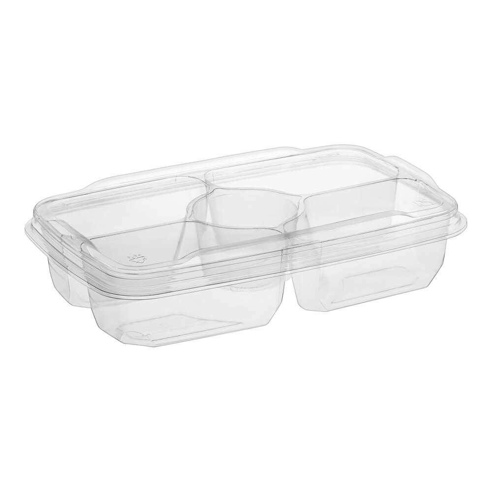 Inline Plastics Essentials 56 oz. Clear PET Plastic 5-Compartment ...