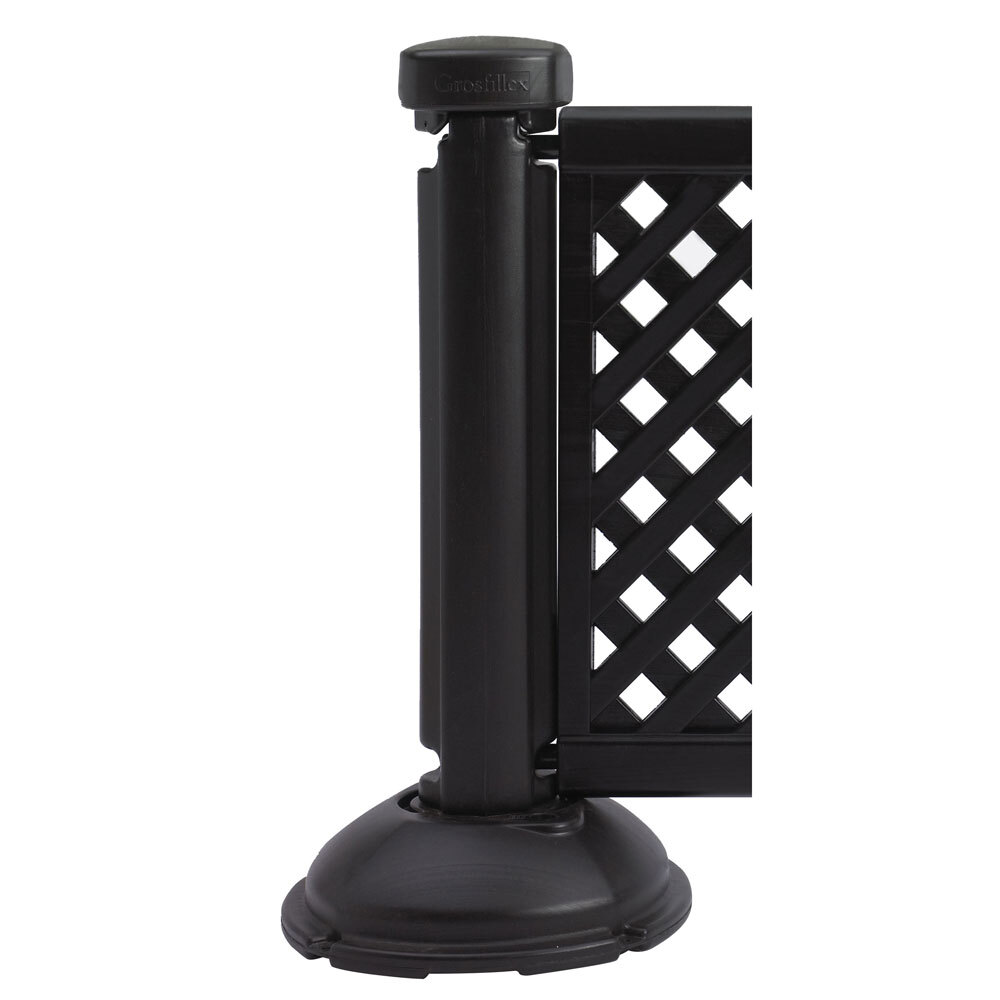 Grosfillex US960117 Resin Fence Post and Interlocking Base - Black