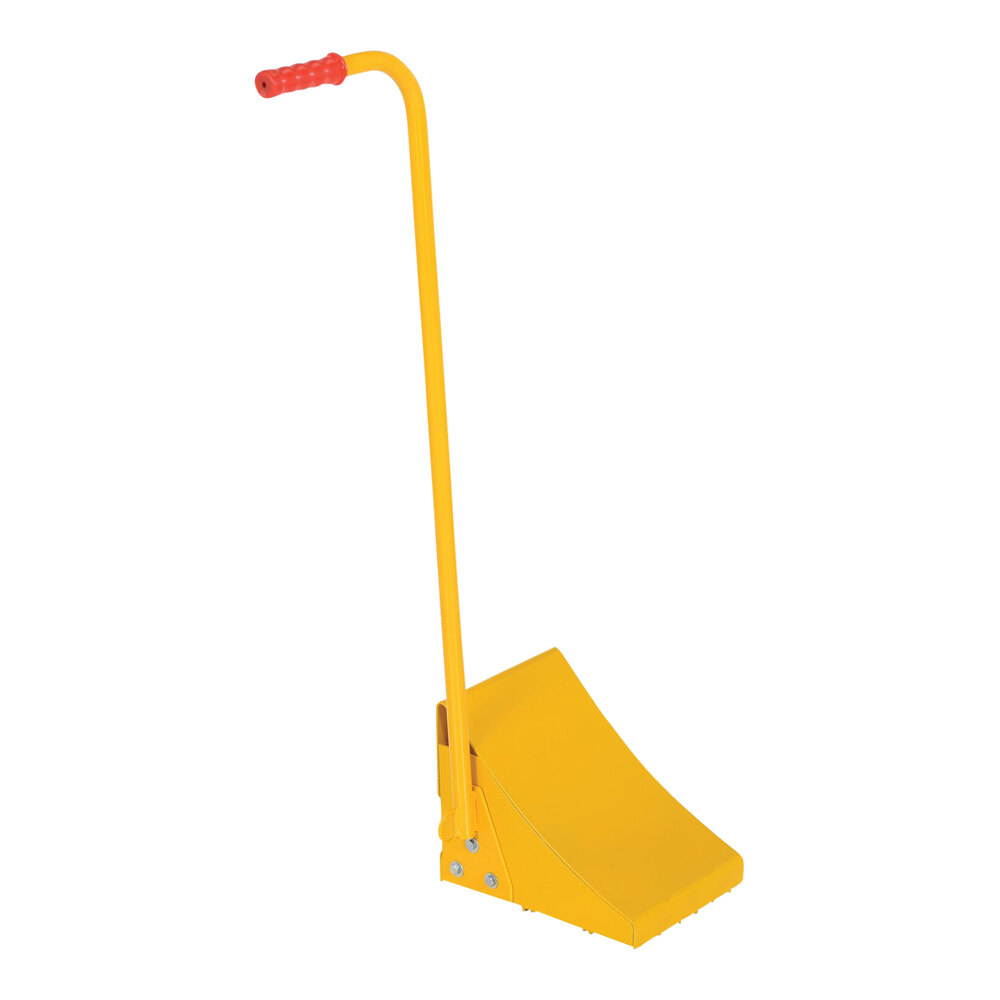 Vestil 10 3/4" x 8" x 9 1/8" Yellow Steel Wheel Chock with Ergonomic ...
