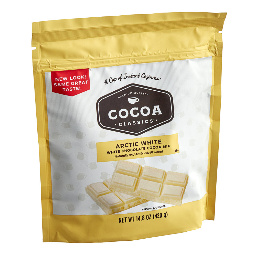 Cocoa Classics Arctic White Chocolate Cocoa Mix 14.8 oz. - 6/Case