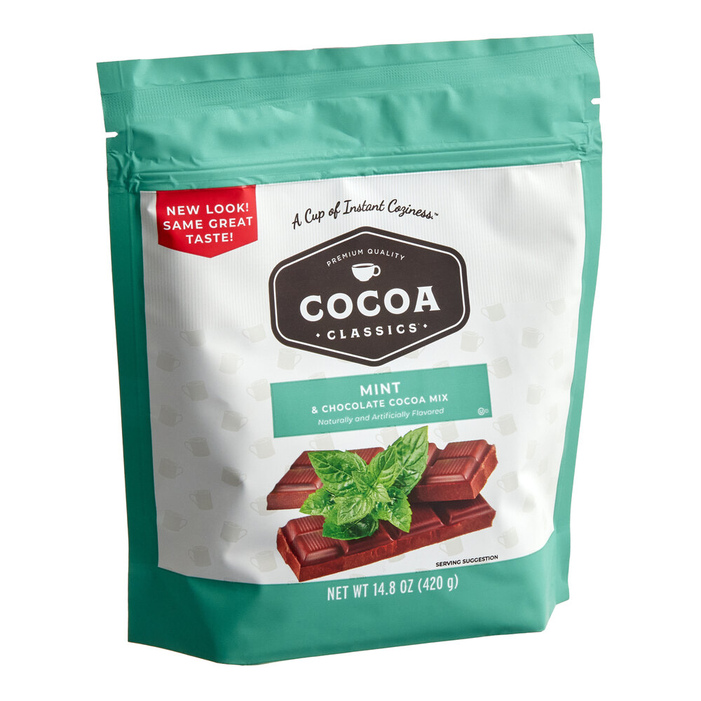 Cocoa Classics Mint and Chocolate Cocoa Mix 14.8 oz. - 6/Case