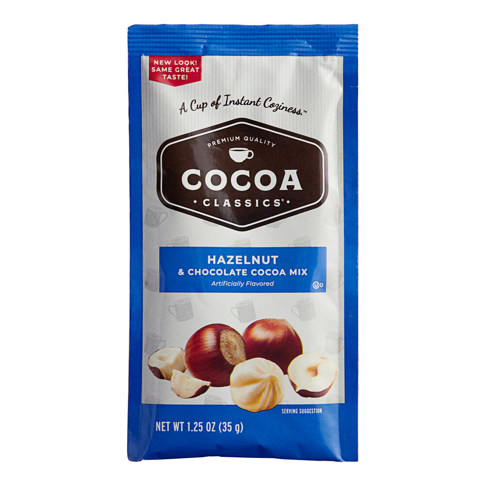 Cocoa Classics Hazelnut and Chocolate Cocoa Mix Packet - 72/Case