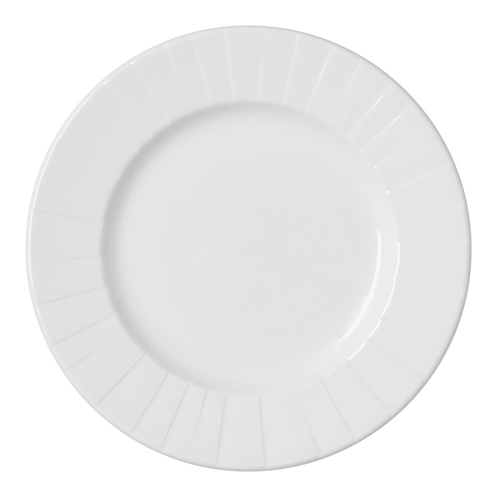 Steelite Distinction Alina 6 1/4" White Embossed Mid-Rim Plate - 36/Case