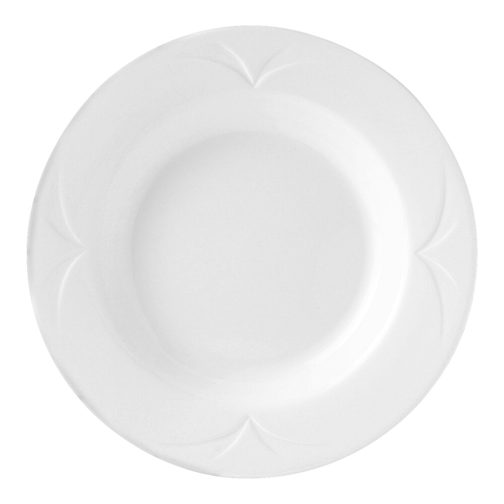 Steelite Distinction Bianco 12 oz. White Embossed Soup Plate - 24/Case