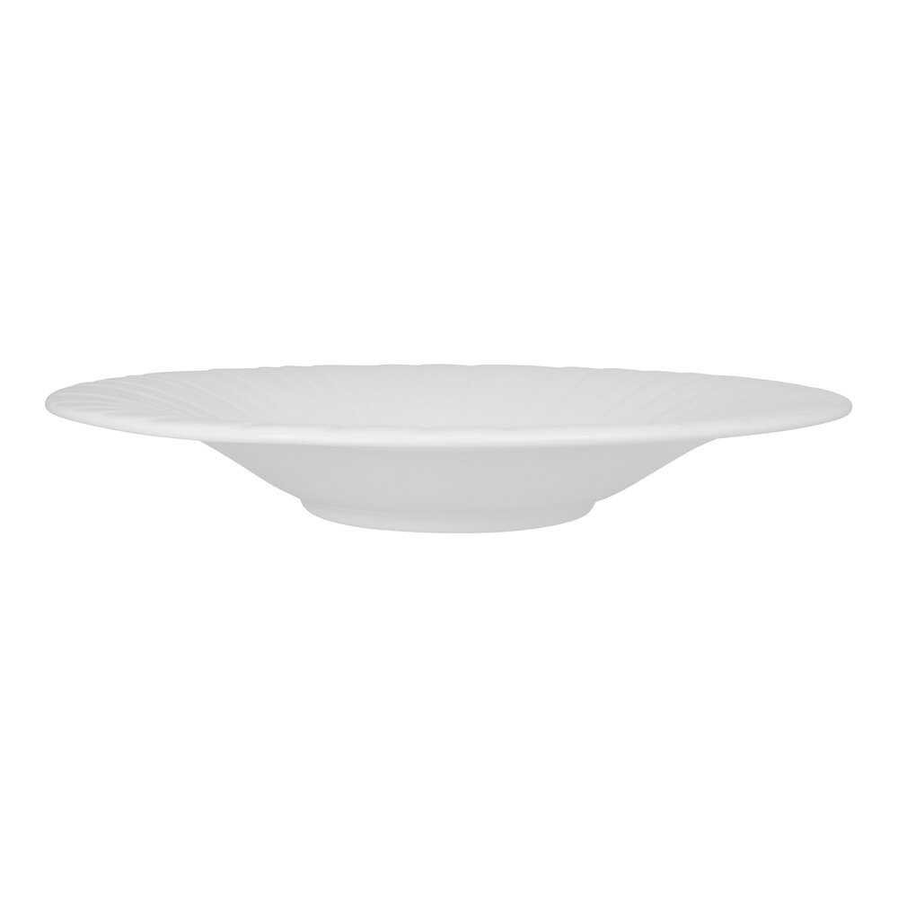 Steelite Distinction Alina 31 oz. White Embossed Gourmet Rim Coupe Bowl ...