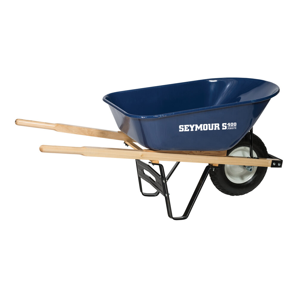 Seymour Midwest S400 Jobsite 6 Cu. Ft. Steel Wheelbarrow with Hardwood ...