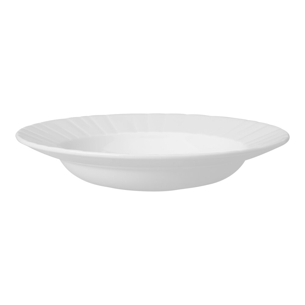 Steelite Distinction Alina 12 oz. White Embossed Mid-Rim Bowl - 24/Case