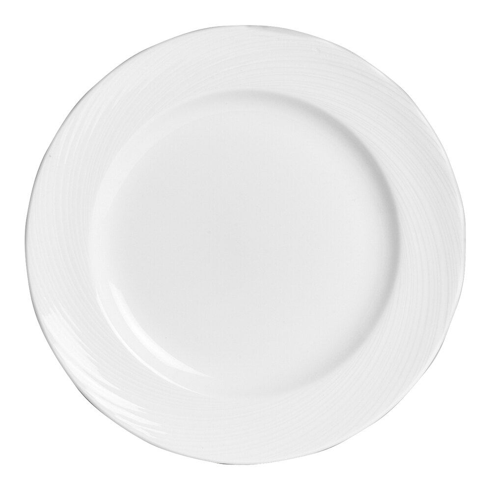Steelite Distinction Spyro 9" White Embossed Plate - 24/Case